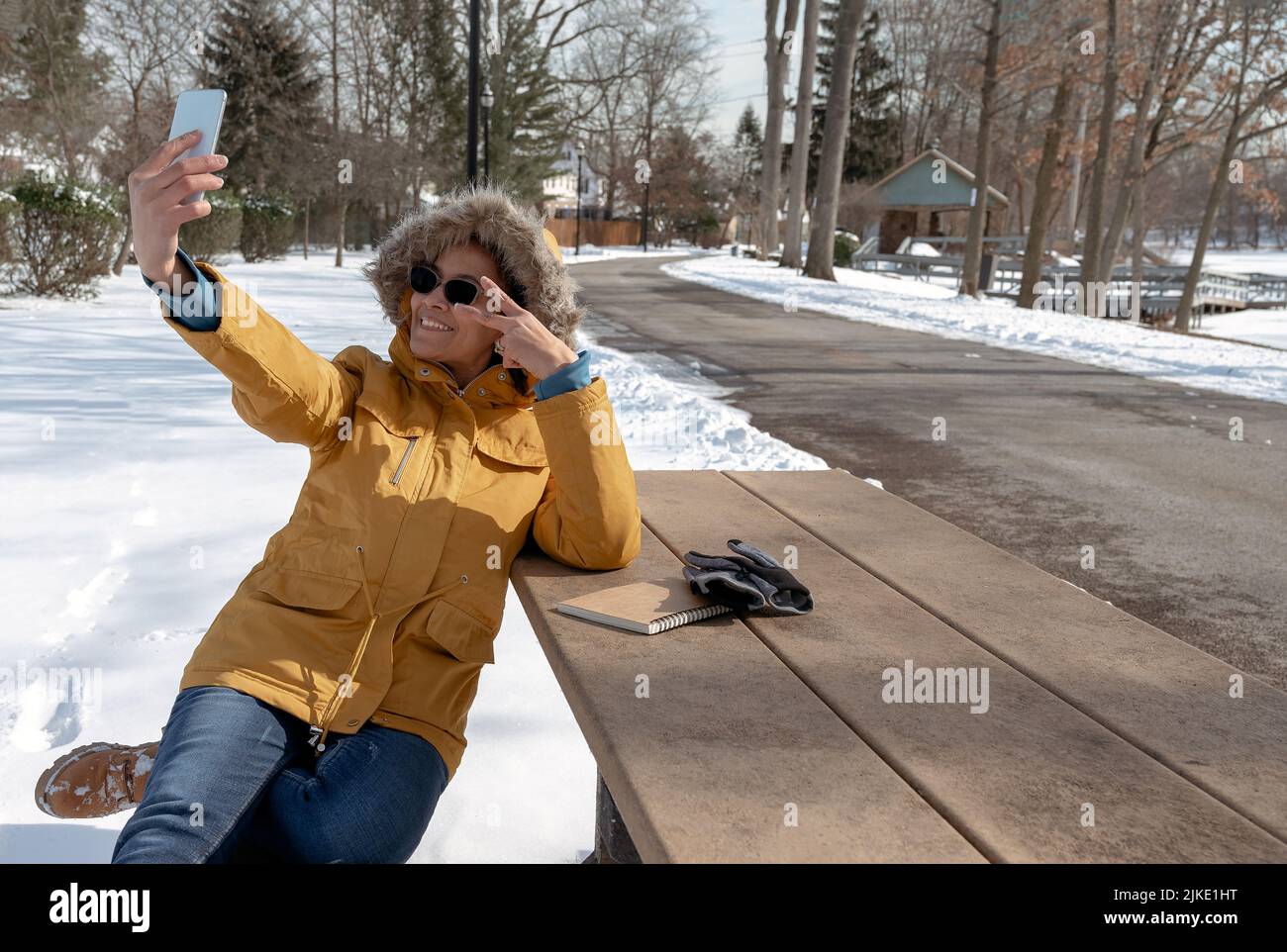 Lady makes video on camera hi-res stock photography and images - Alamy