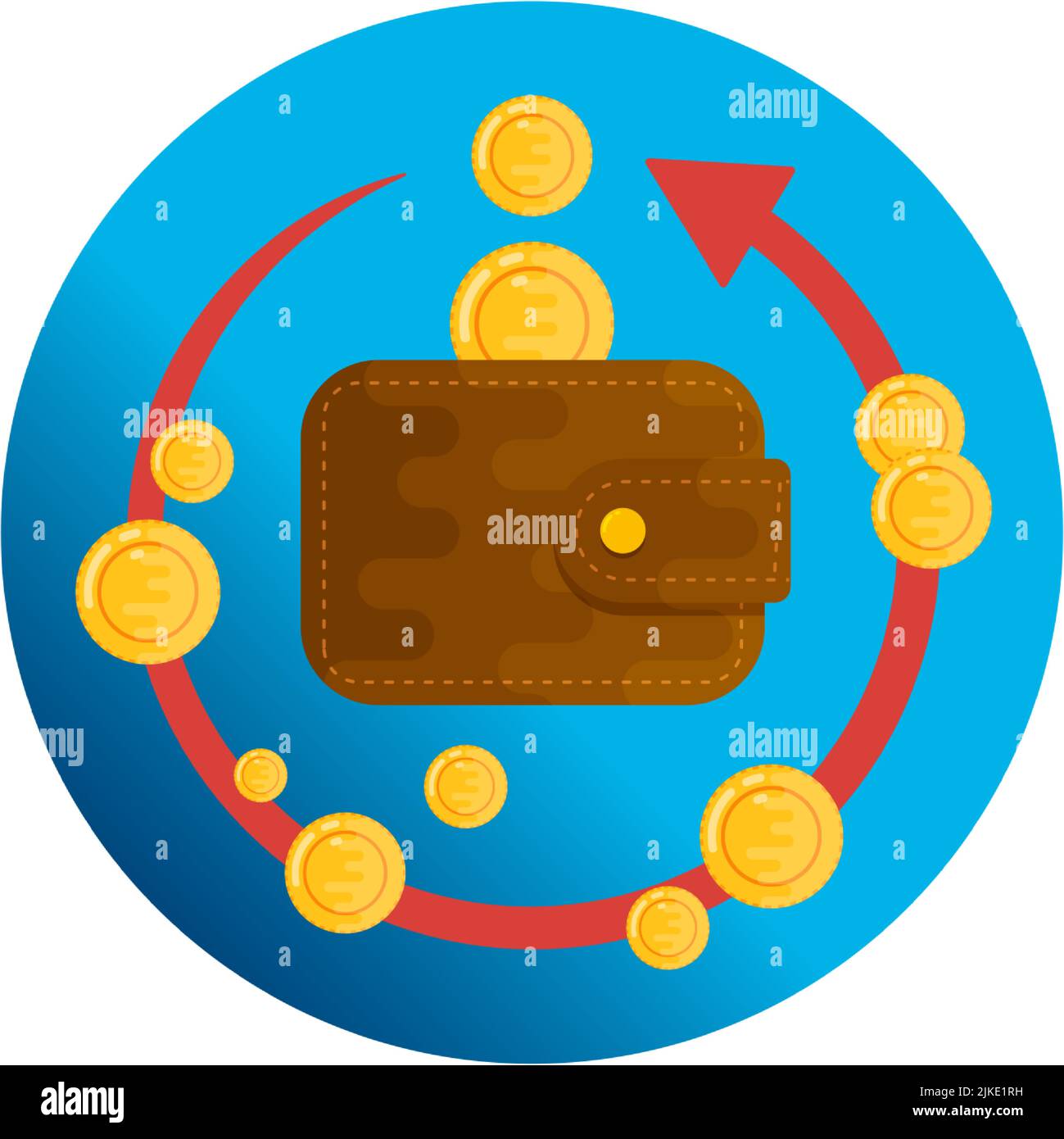Cashback service illustration sticker template. Money coins return ...