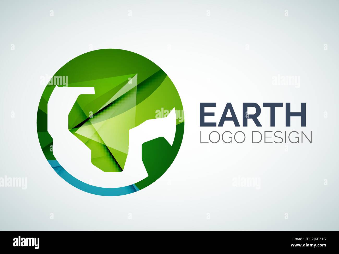 Abstract Earth logo design made of color pieces - various geometric ...