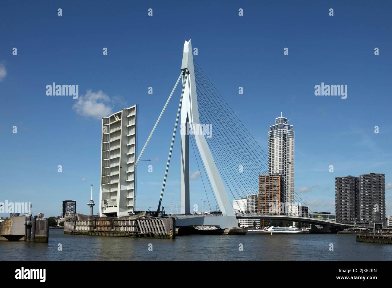 The Erasmusbrug or Erasmus Bridge (1996), Rotterdam, Netherlands in ...