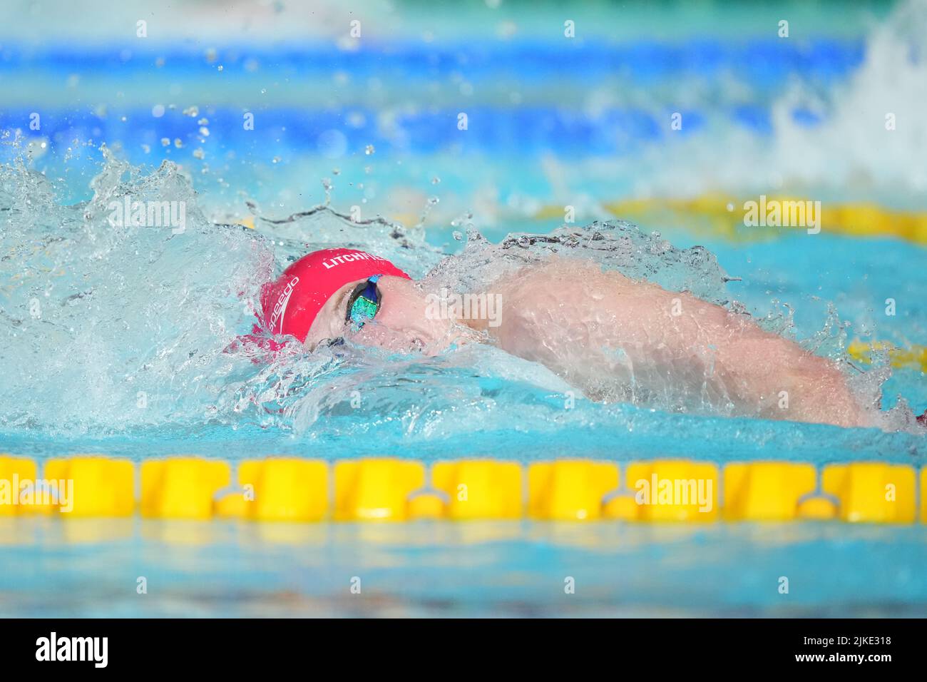 England’s Joe Litchfield in action during the Men’s 4 x 200m Freestyle ...