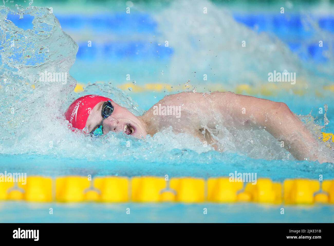 England’s Joe Litchfield in action during the Men’s 4 x 200m Freestyle ...