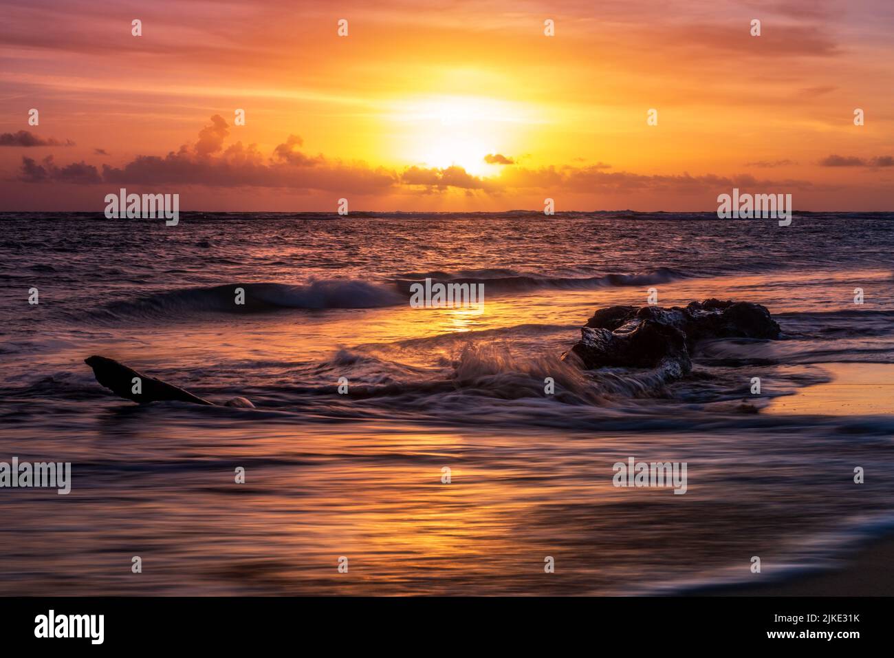 Beach Sunset Dominican Republic Stock Photo - Alamy