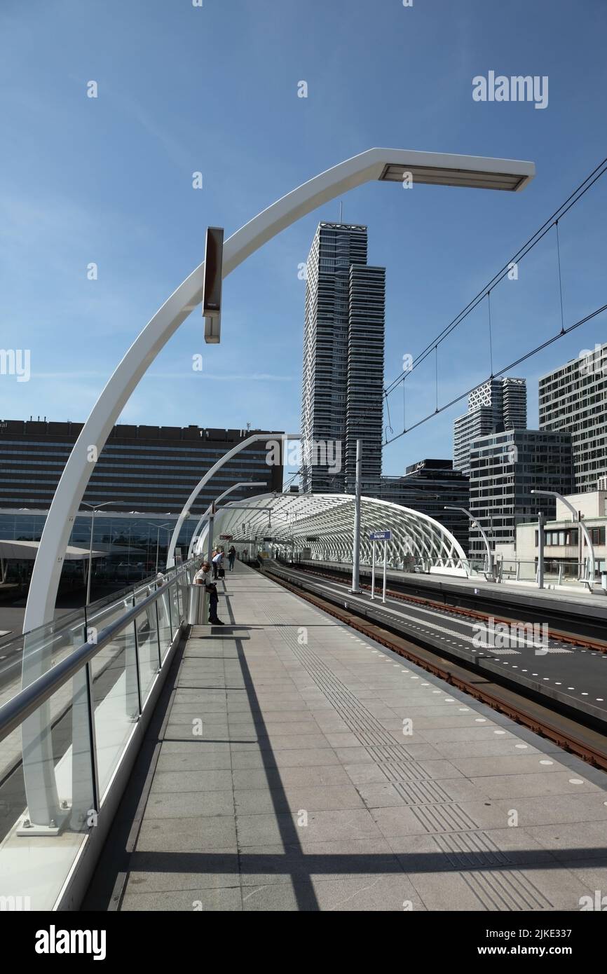 The RET Metro station at The Hague / Den Haag Centraal main railway ...