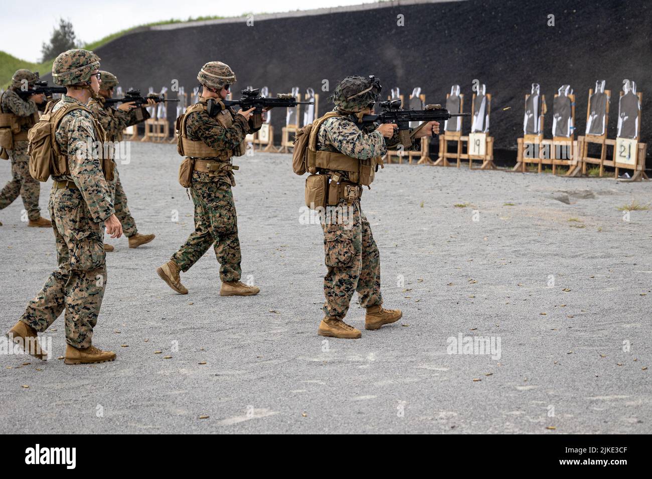 U.S. Marines with 3d Battalion, 3d Marines conduct moving drills during ...