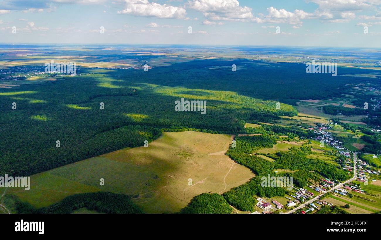 An aerial view of Romania's landscapes Stock Photo - Alamy