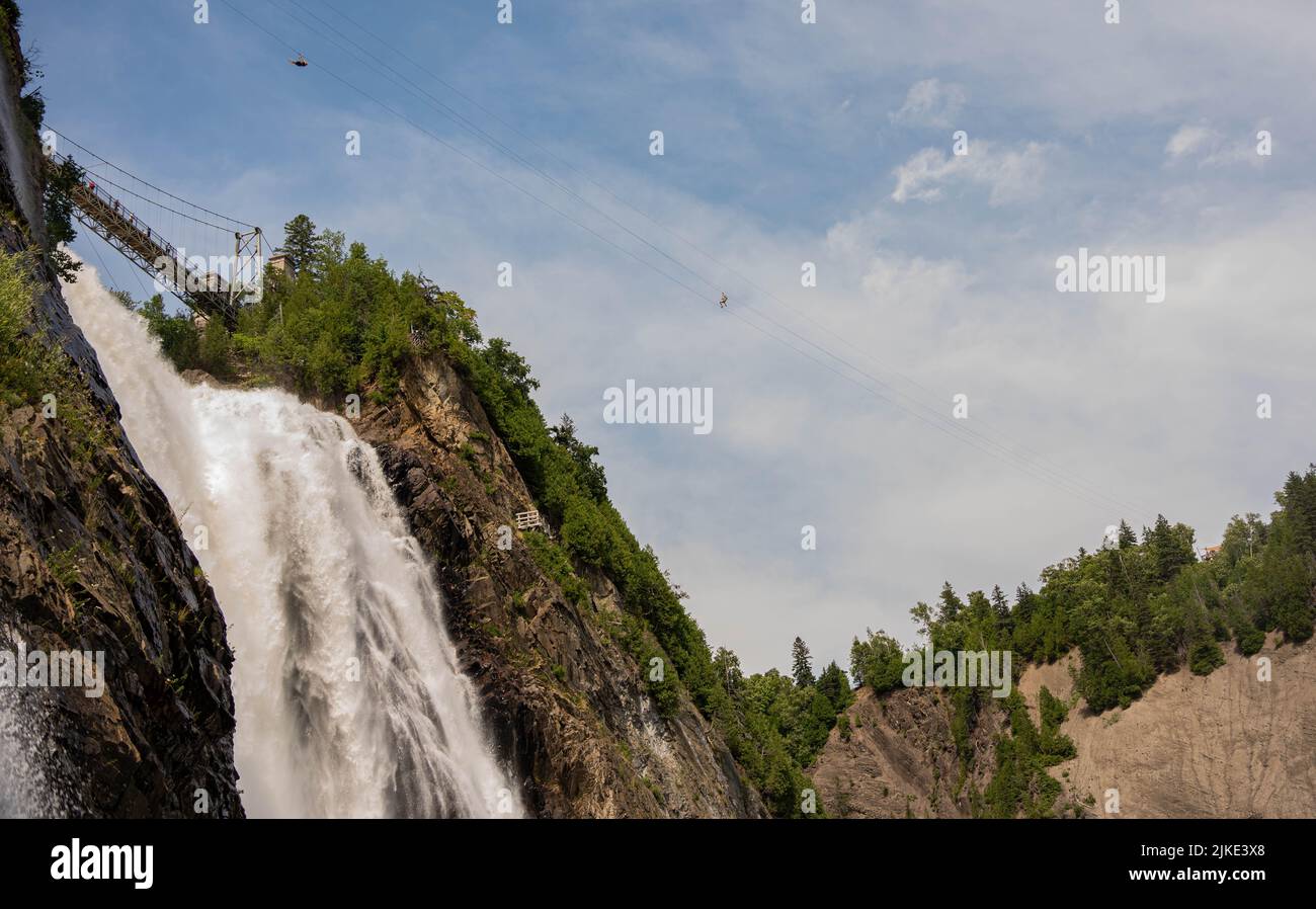 Montmorency Falls is a large waterfall on the Montmorency River in ...
