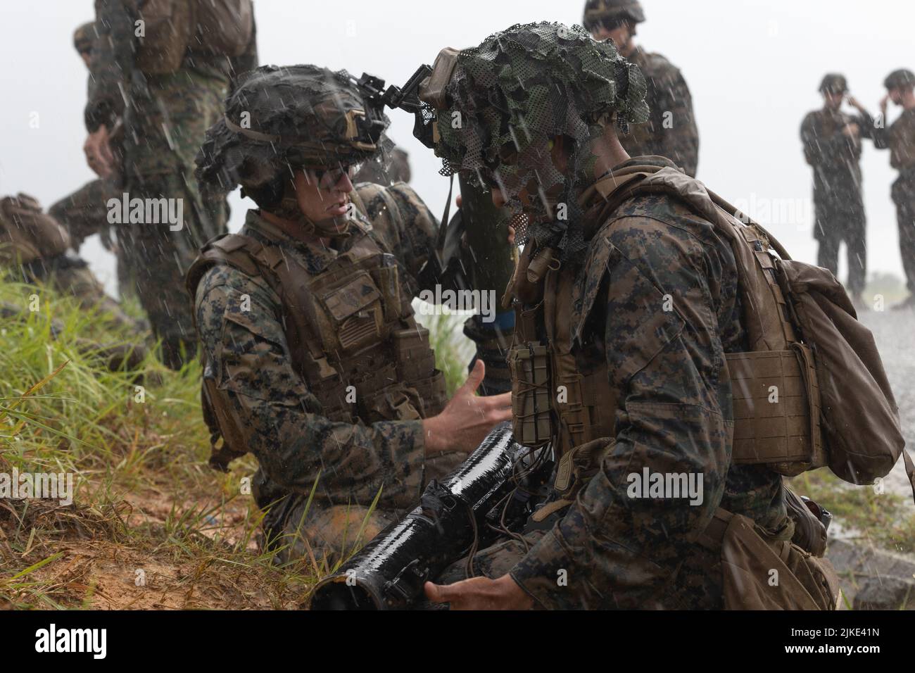 U.S. Marine Corps Cpl. Kyle Robert (left) and Lance Cpl. Cristian ...