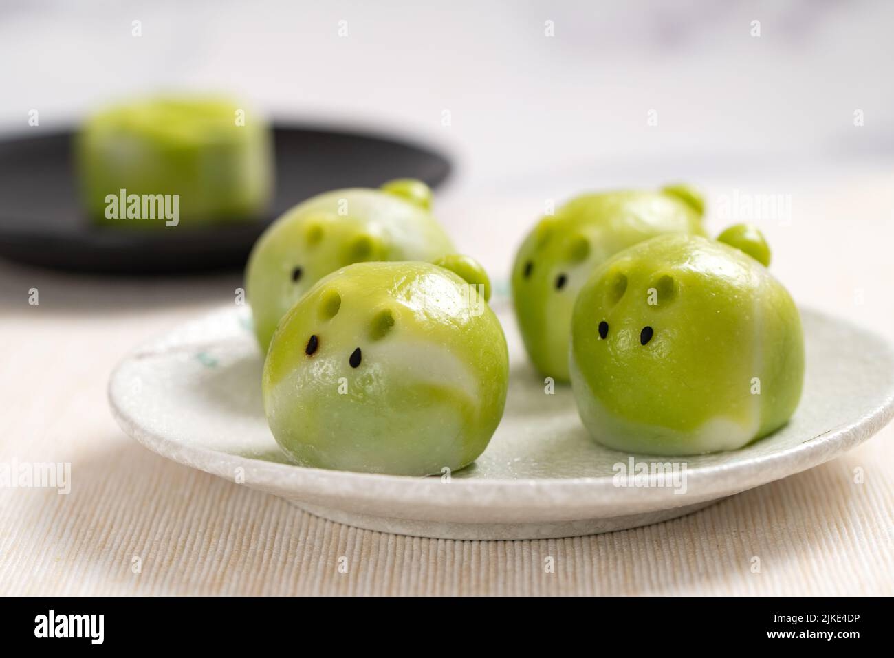 Chinese mid autumn festival snowy skin rabbit shape mooncakes Stock ...