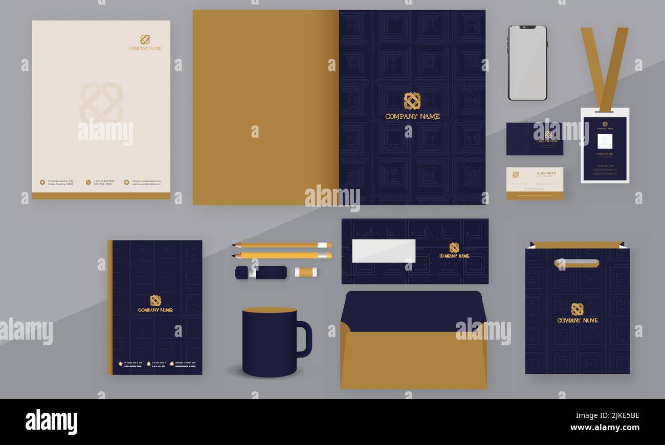 Corporate Identity Kits Presentation On Gray Background For Company ...