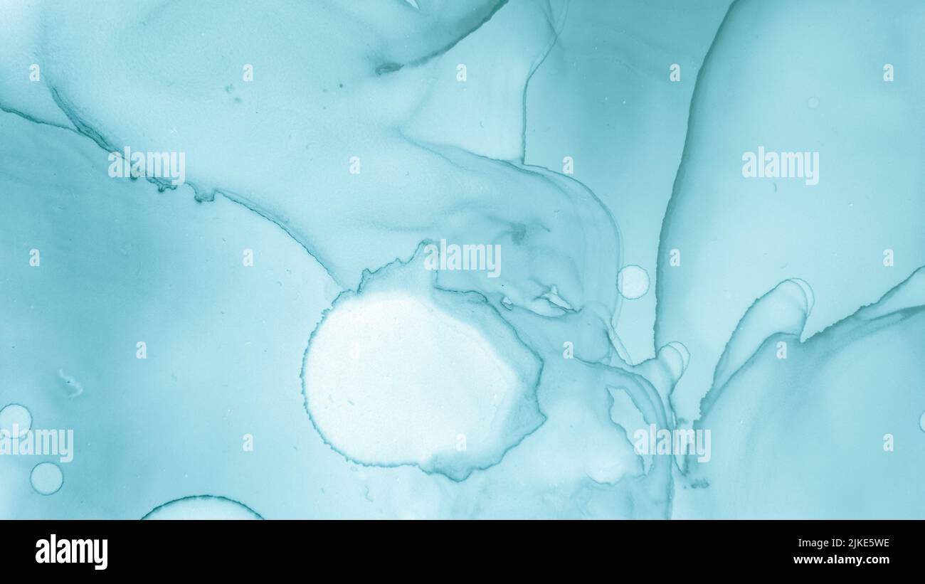 Watercolor Wave Illustration. Teal Pastel Flow Liquid. Blue Sea Fashion ...