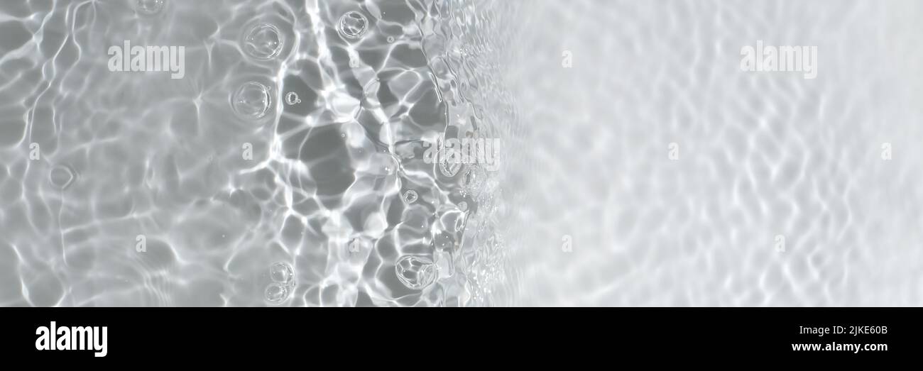 Transparent clear calm water surface texture with waves, splashes and ...