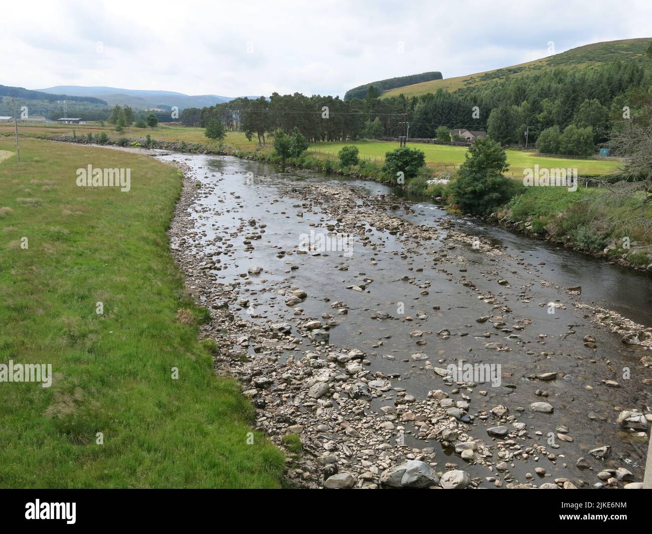 One of the longest rivers in Scotland, this view of the River Findhorn ...