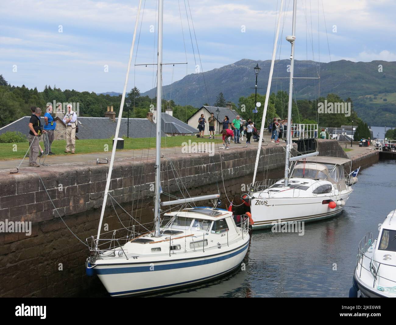 Yachts & motor cruisers work their way through the series of locks from ...