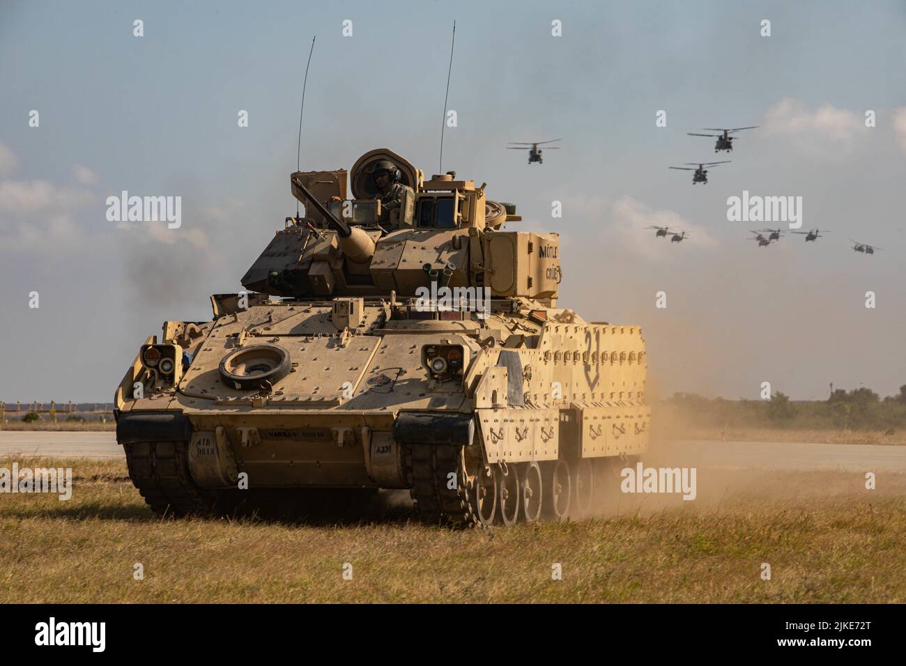 A Bradley Fighting Vehicle assigned to the 1st Battalion, 8th Infantry ...