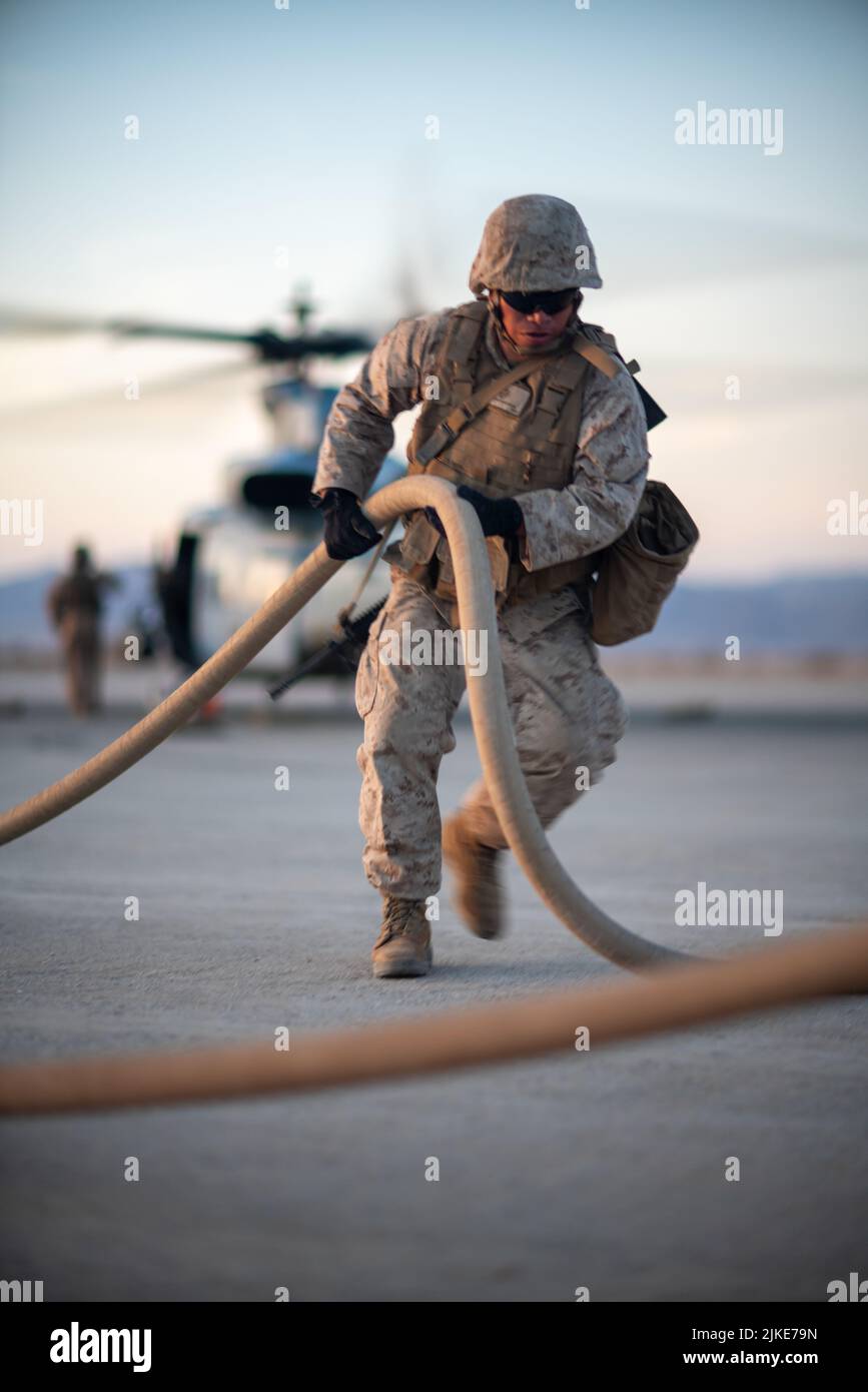 U.S. Marine Corps Lance Cpl. Jordi Castanon, a bulk fuel specialist ...