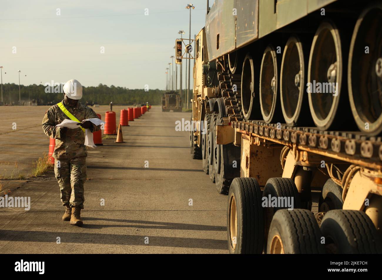 A Soldier with Charlie Company, 87th Division Sustainment Support ...