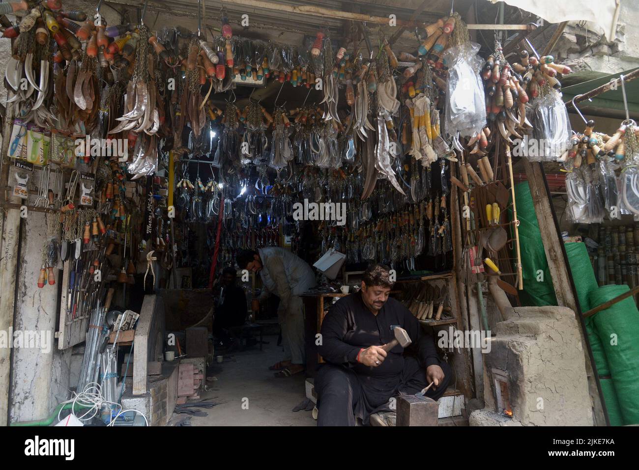Lahore, Pakistan. 01st Aug, 2022. Pakistani vendor displays sacred ...