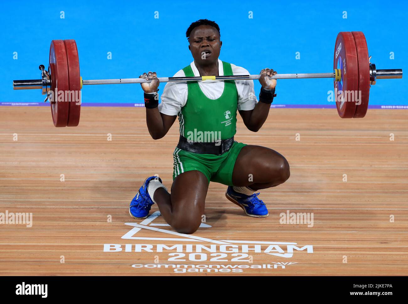 Nigeria’s Joy Eze makes makes a lift during the Women’s 71kg ...