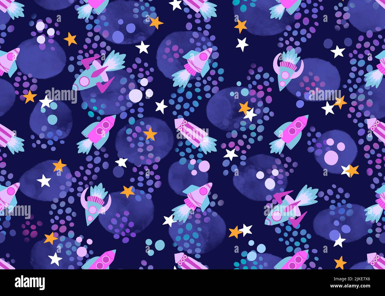 Cartoon seamless spaceship pattern for fabrics and kids and school ...