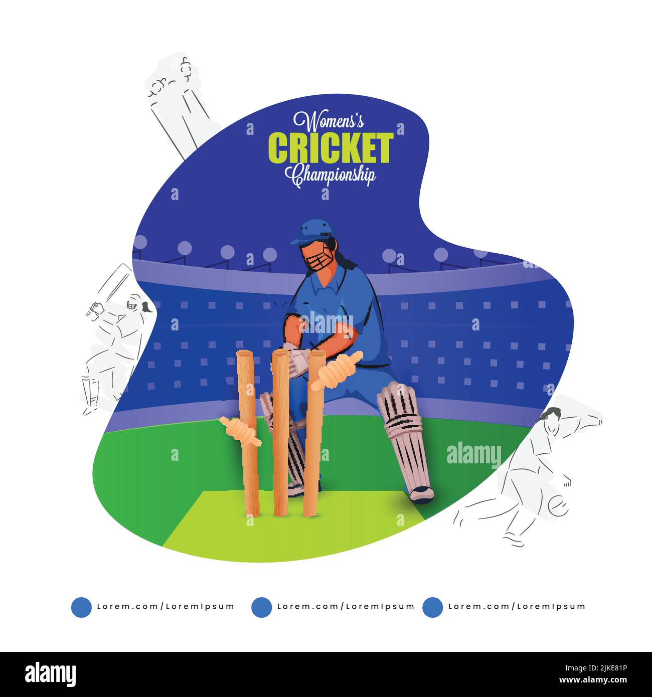 Women's Cricket Championship Poster Design With Female Wicket Keeper ...