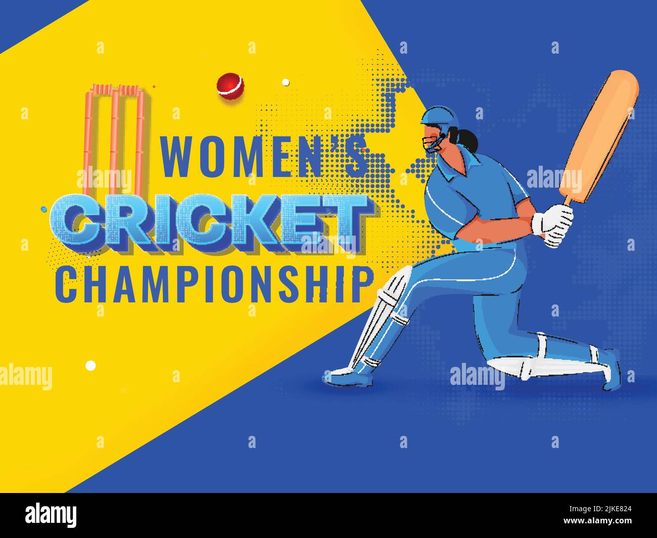 Women's Cricket Championship Poster Design With Female Batter Player In ...