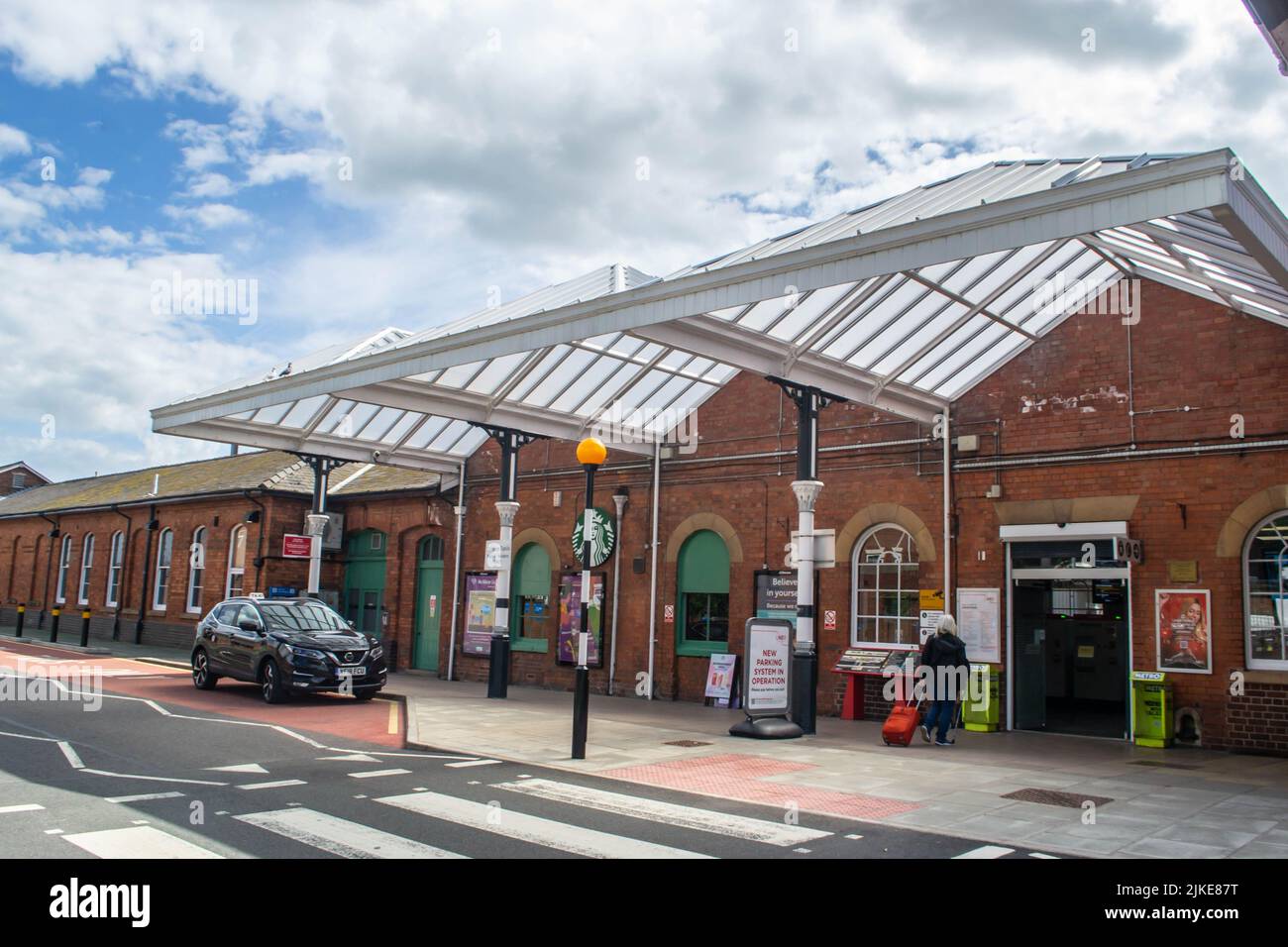 GRANTHAM, ENGLAND- 26 June 2022: Grantham National Rail train station ...