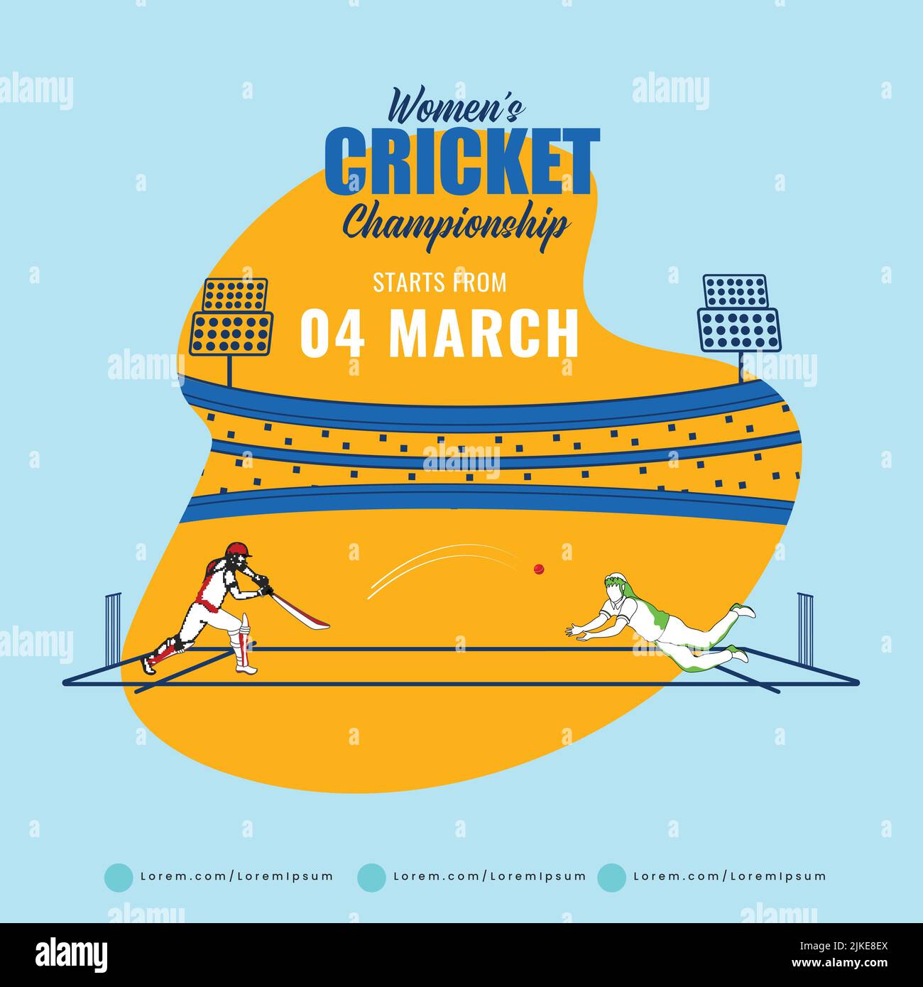 Women's Cricket Championship Poster Design With Batter Player, Fielder ...