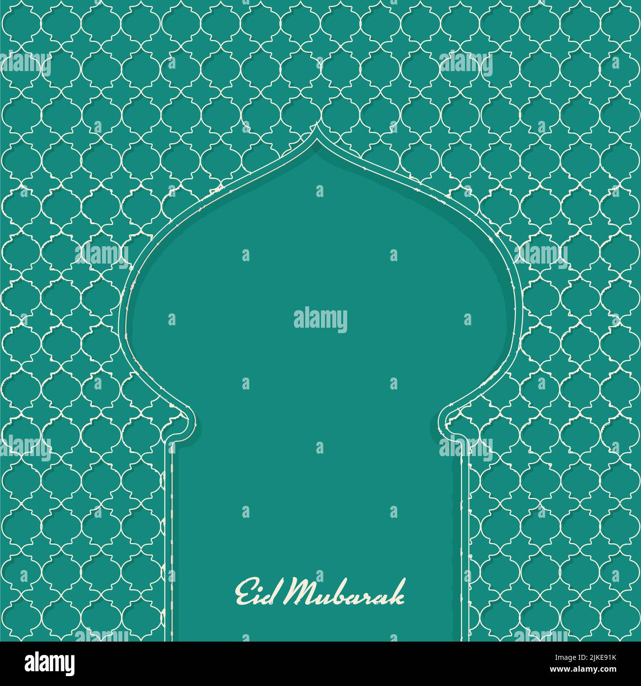 Eid Mubarak Greeting Card With Mosque Door Shape Laser Cut Moroccan ...