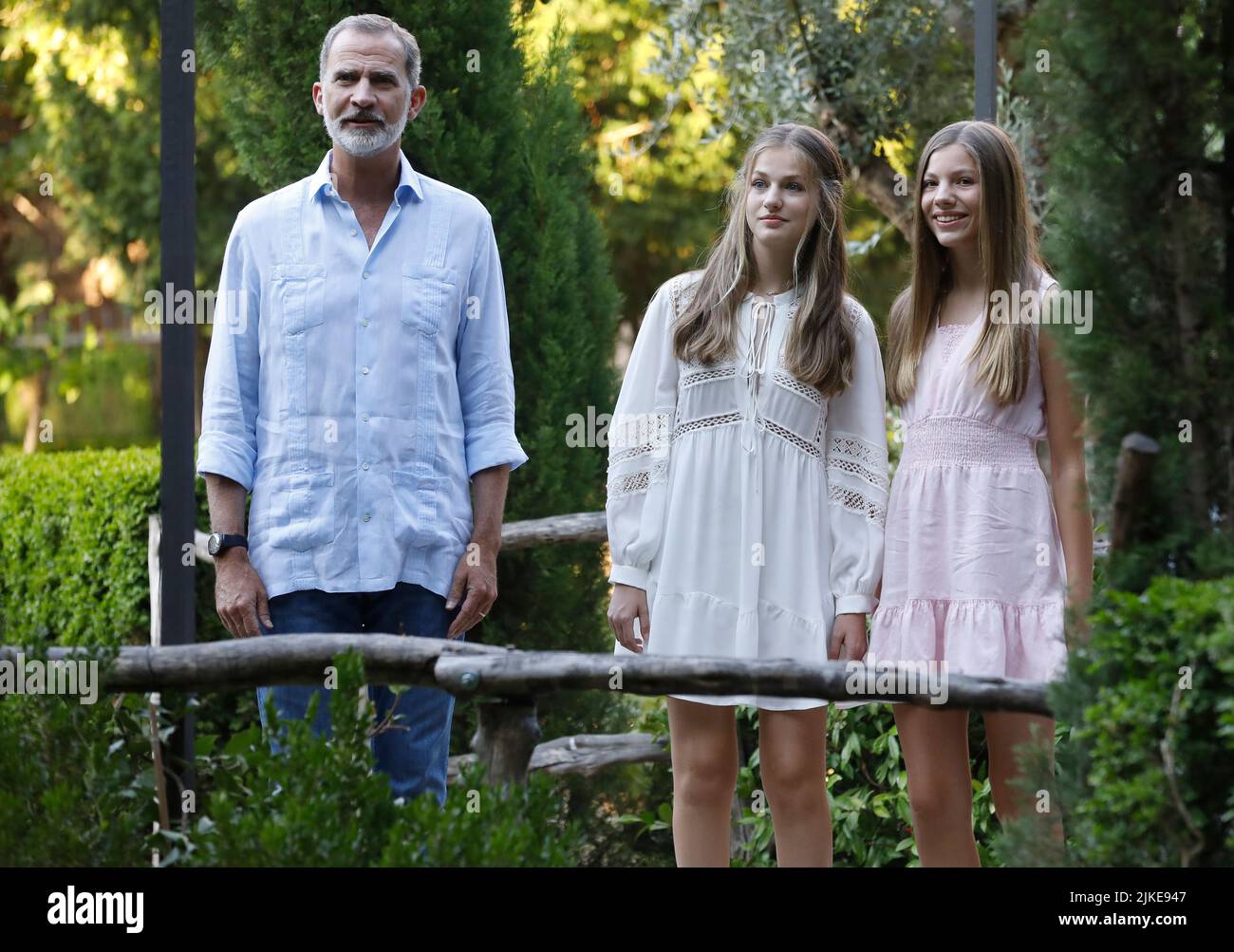 Valldemossa, Spain. 01st Aug, 2022. King Felipe VI with daughters Crown ...