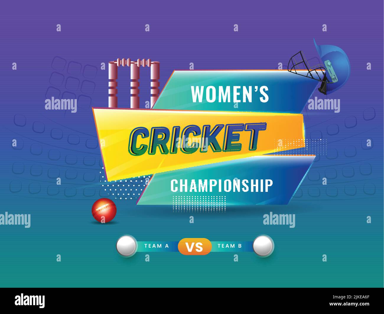Women's Cricket Championship Font With Realistic Attire Helmet, Red ...