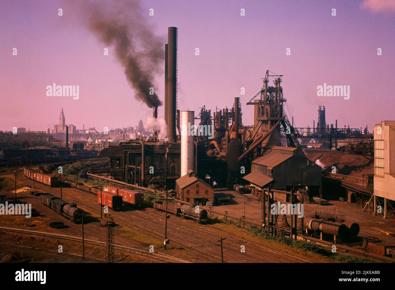 1950s 1960s STEEL MILLS IN FOREGROUND IN DISTANCE CLEVELAND OHIO USA ...