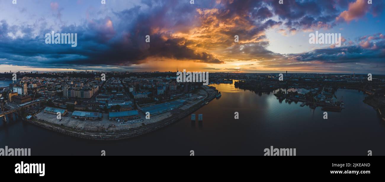 Panorama dnipro city sunset hi-res stock photography and images - Alamy