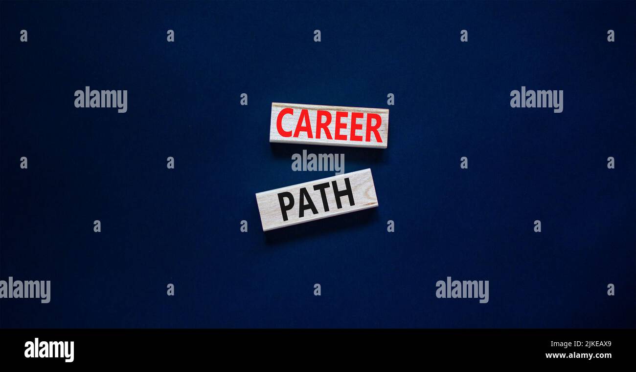 Career path symbol. Concept words Career path on wooden blocks on a ...