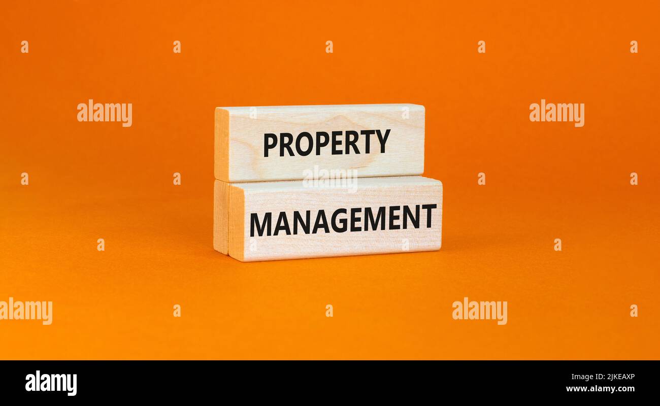 Property management symbol. Concept words Property management on wooden ...