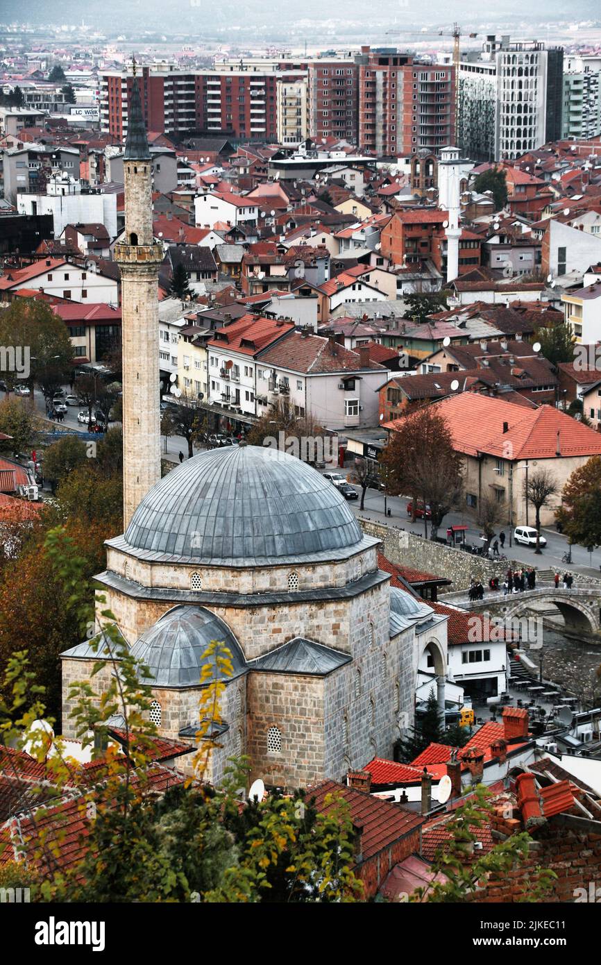 Landscape of the city of Prizren in Kosovo, where you can see the Sinen ...
