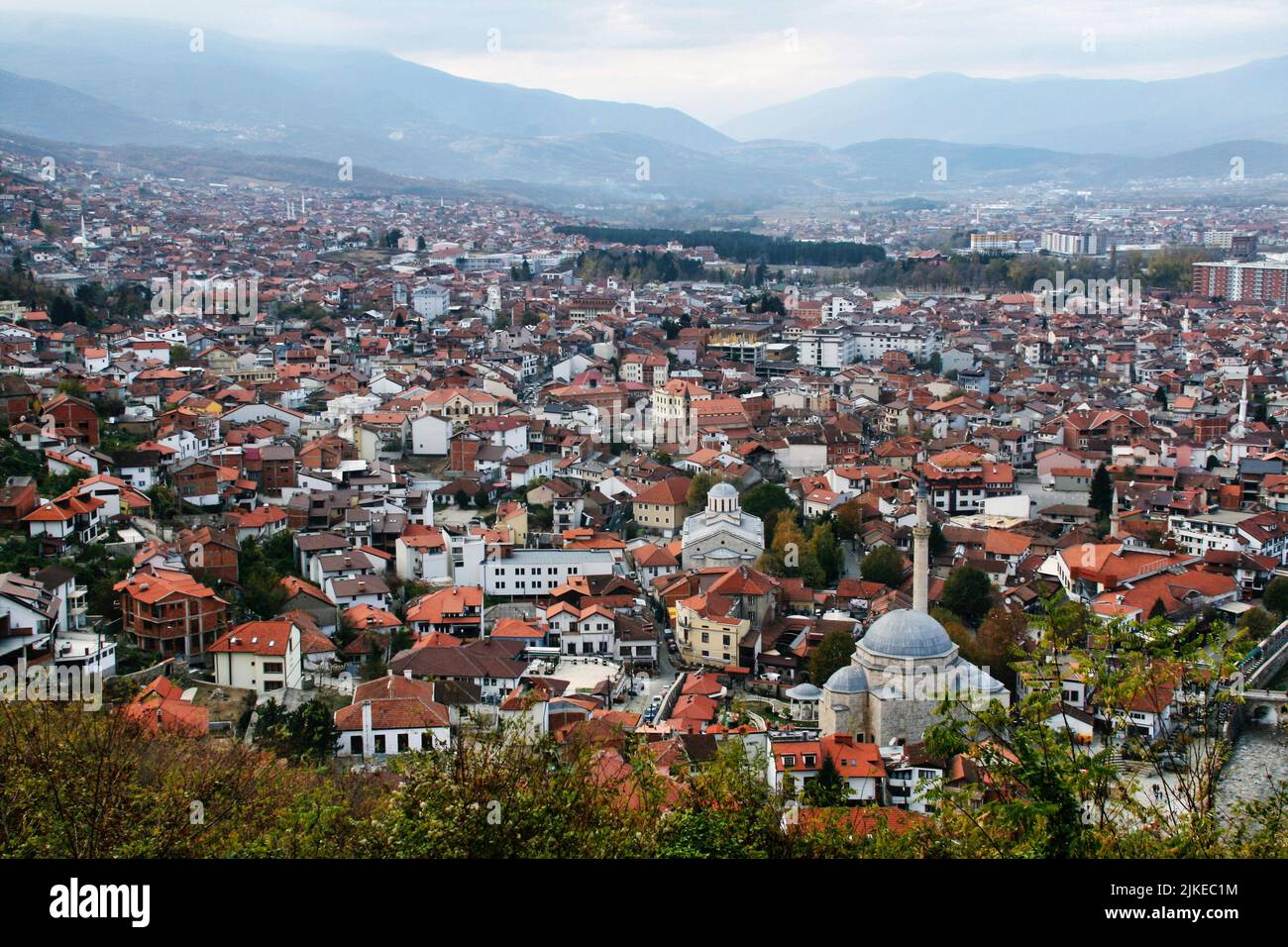 Landscape of the city of Prizren in Kosovo, where you can see the Sinen ...