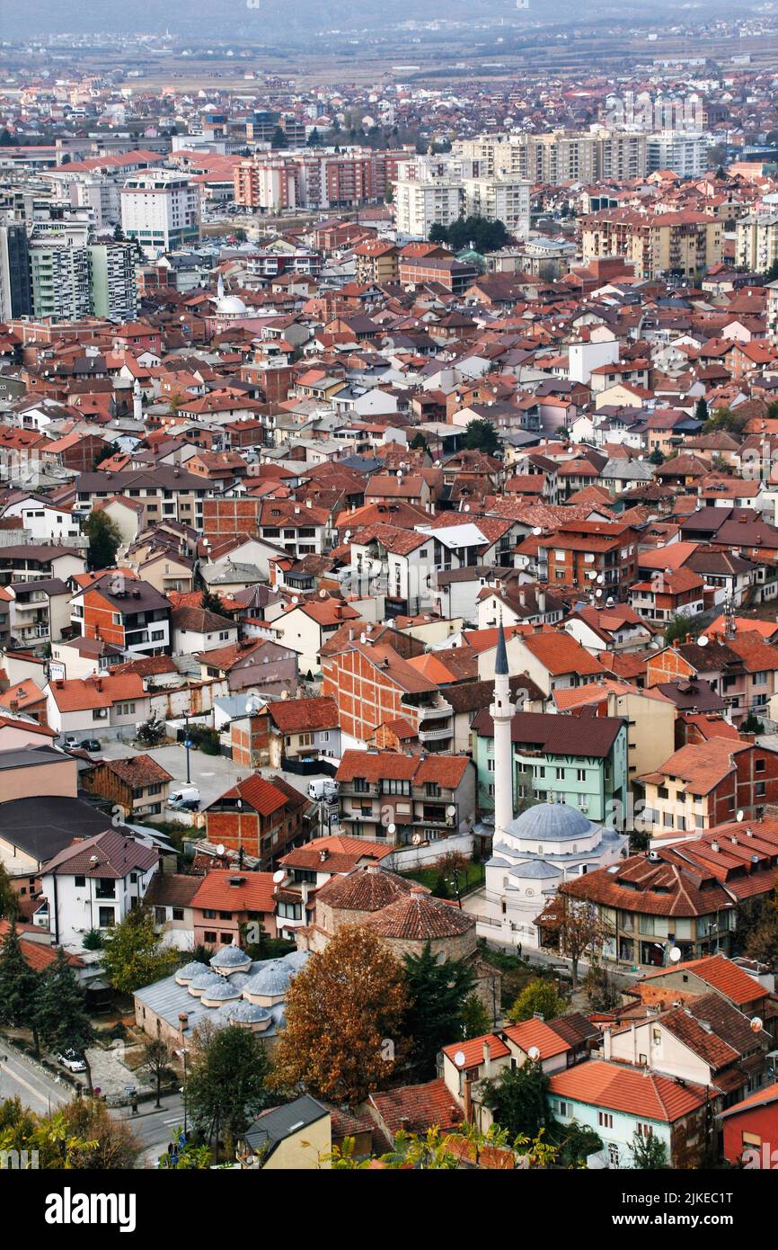 Landscape of the city of Prizren in Kosovo, where you can see the Sinen ...