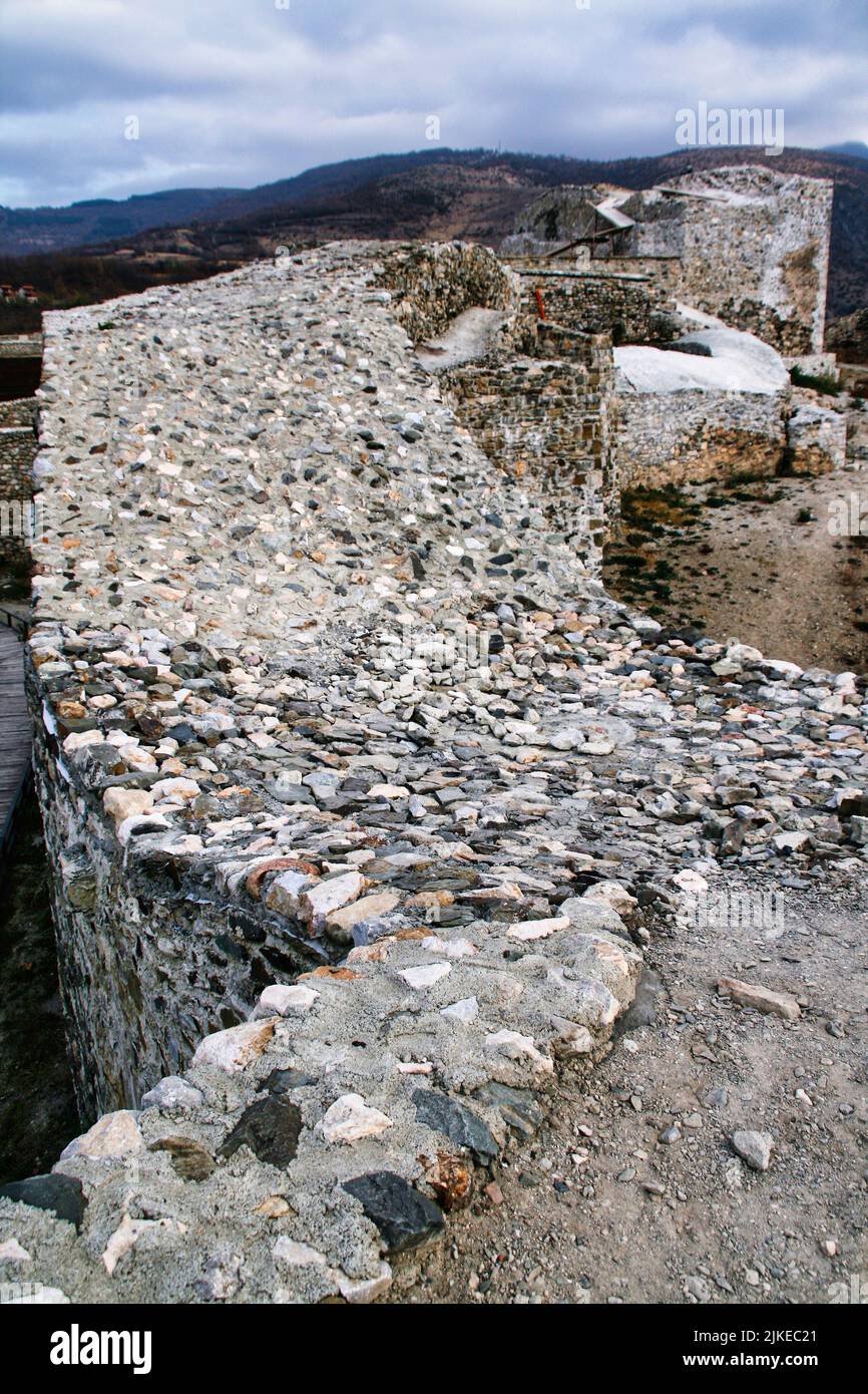 Shot of the ruins of the fortress of Kalaja, the most important in the ...