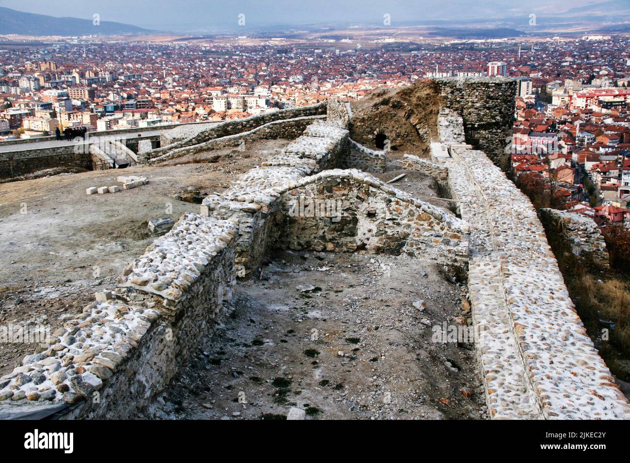 Shot of the ruins of the fortress of Kalaja, the most important in the ...