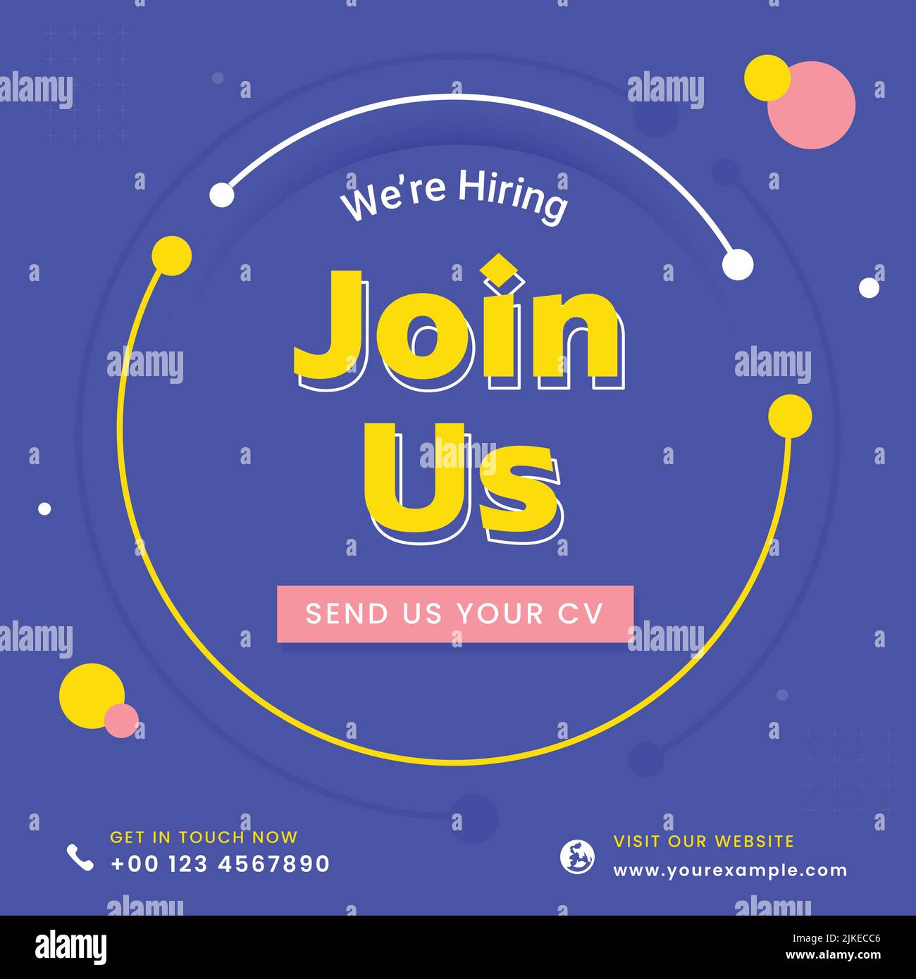 We're Hiring Join Us Lettering On Blue Background For Advertising Stock Vector Image & Art - Alamy