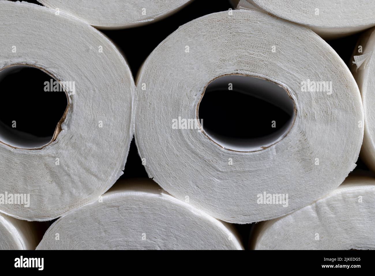 a large amount of toilet paper from recycled waste paper, toilet paper ...