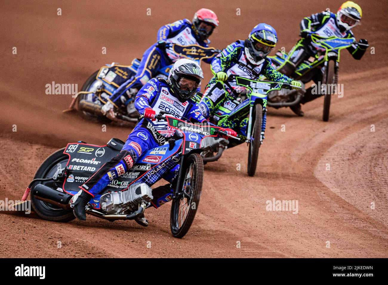 Manchester, UK. 1st August, 2022. Dan Bewley (White) leads Paul Starke ...