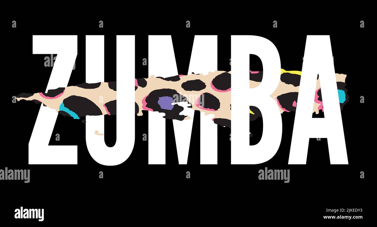 Slogan Zumba dance studio. Multicolor sliced word Stock Vector Image ...
