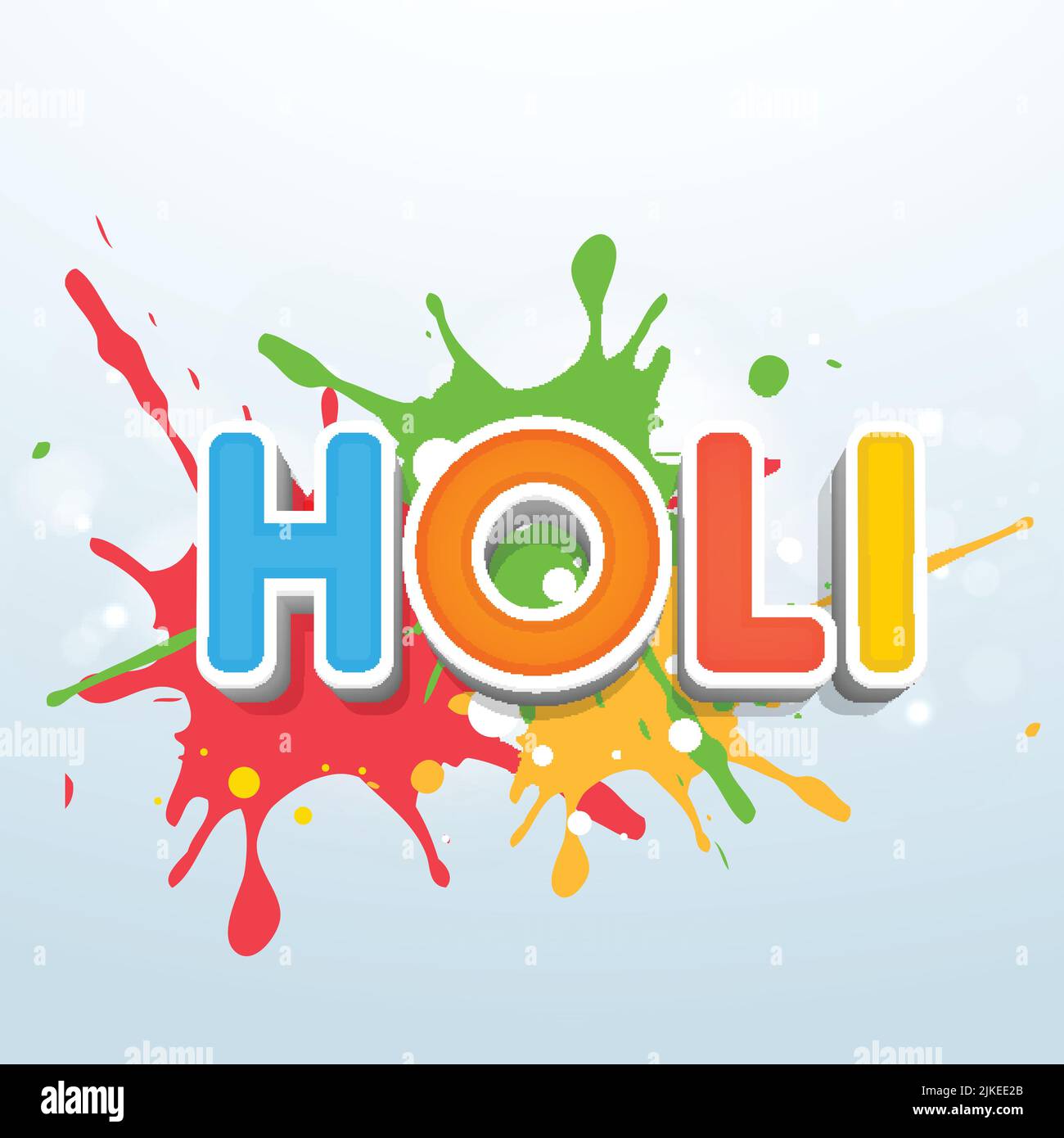 Indian festival of colours, colourful Happy Holi text with water ...