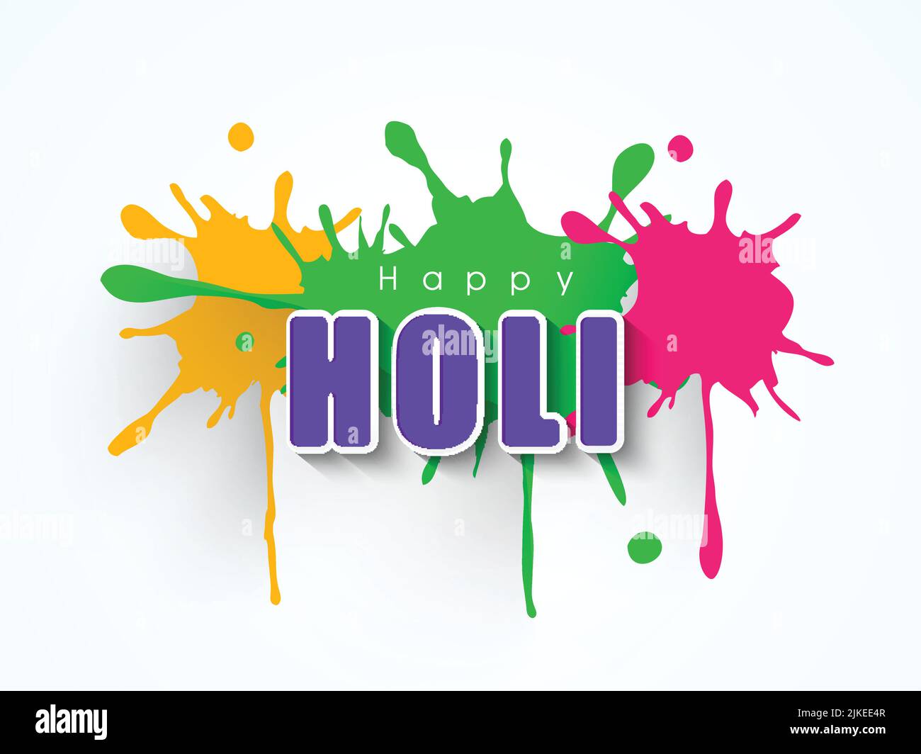 Stylish Happy Holi Font On Paint Color Splash Effect Background Stock ...