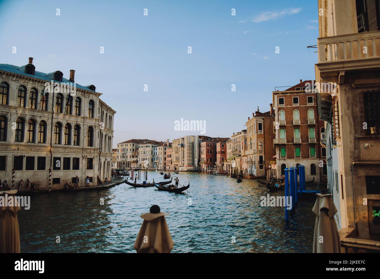 Venice Grand Canal. People float on gondolas. City view, travel Stock ...