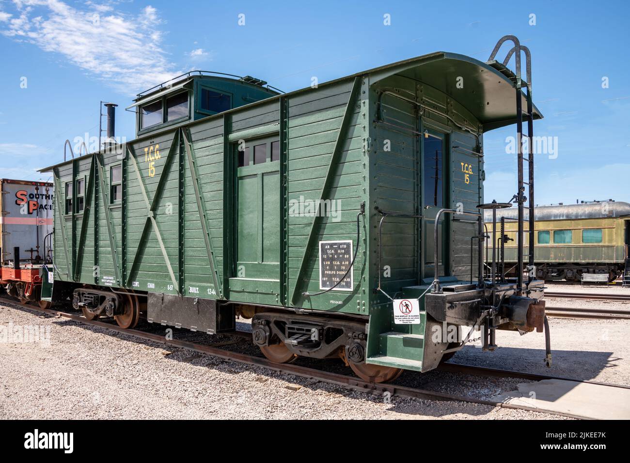 Arizona Railway Museum - Green Caboose Stock Photo - Alamy