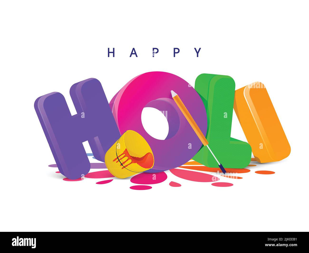 Indian festival of colours, Happy Holi concept with shiny text Holi ...