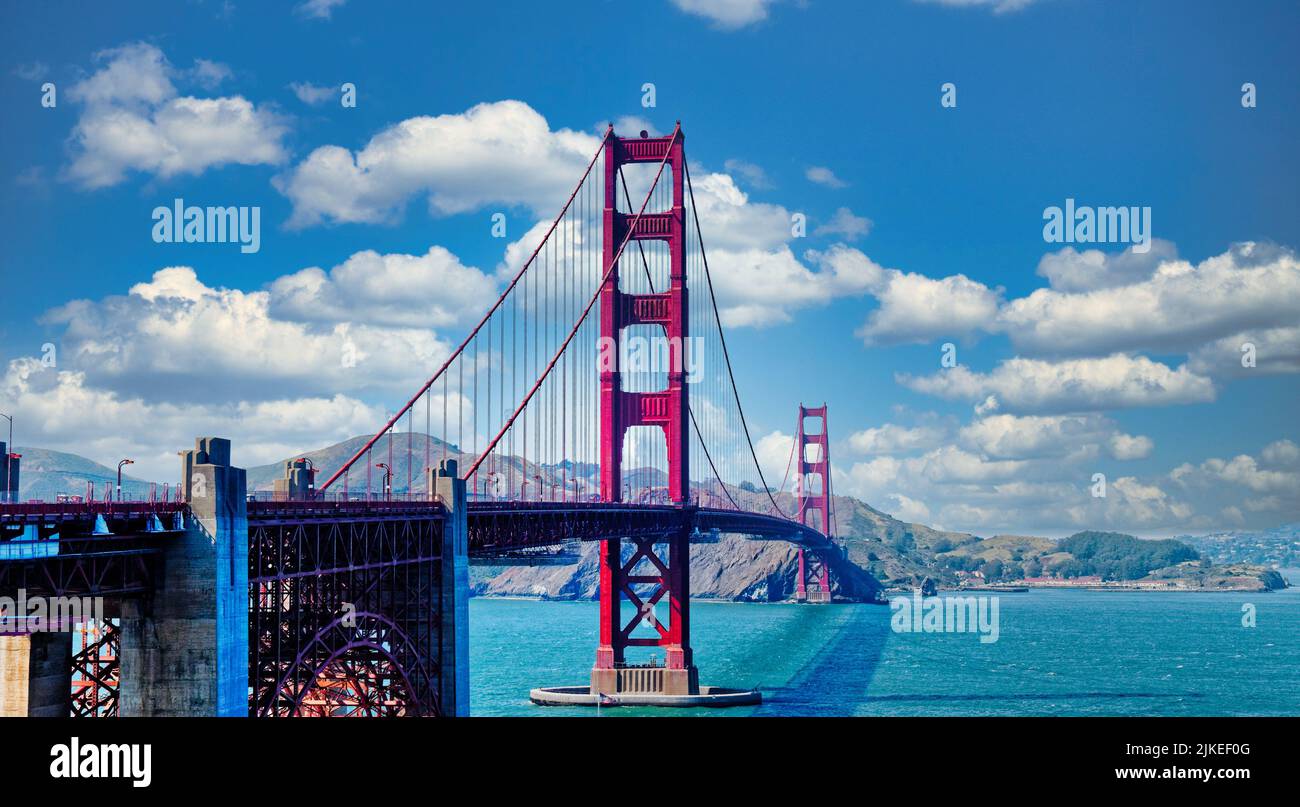 SAN FRANCISCO, CALIFORNIA - April 25, 2022: The Golden Gate Bridge is a ...